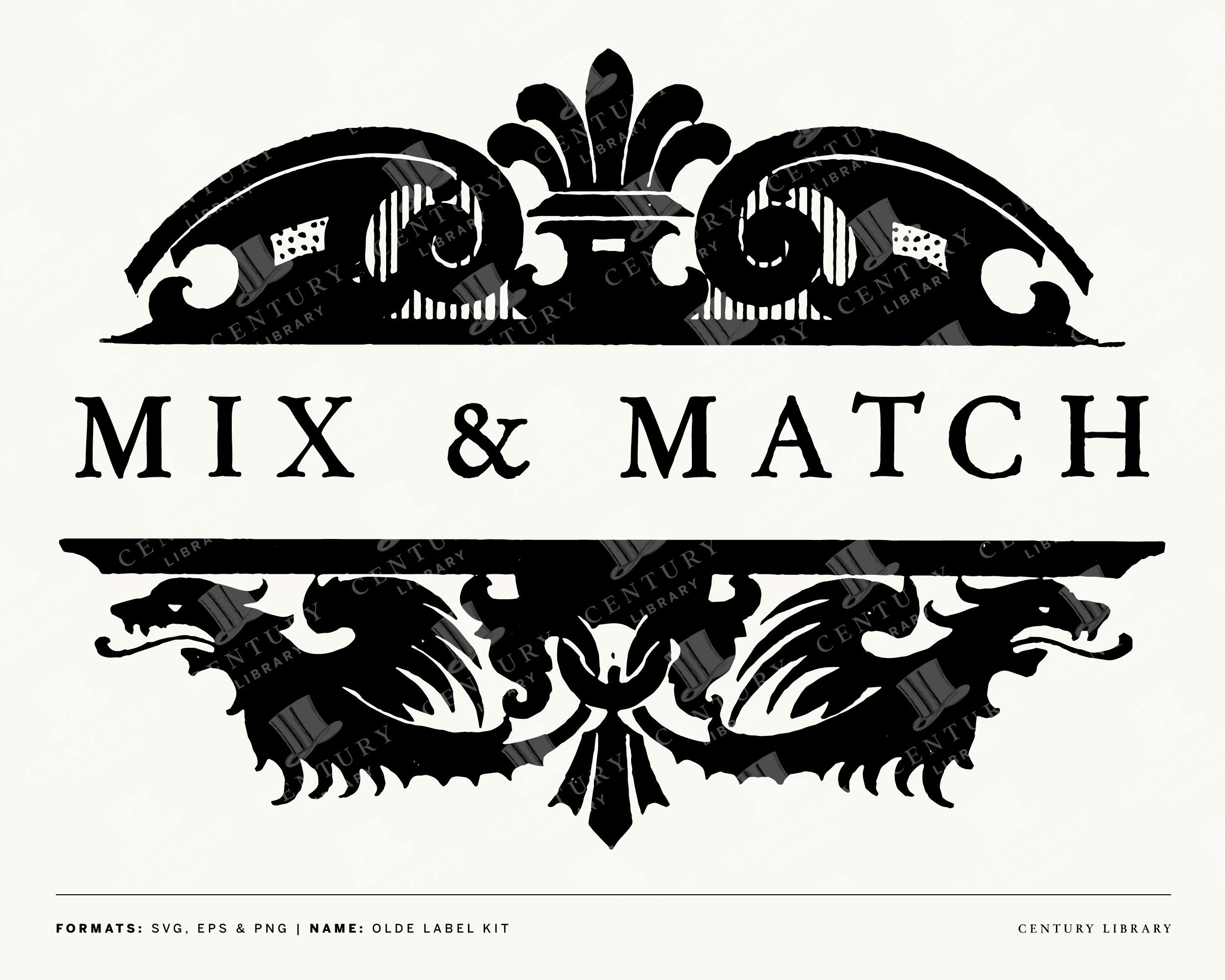 Vintage Label and Logo Kit With 19 Mix and Match Dividers SVG, EPS, and ...