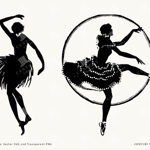Vintage Ballroom Dance Clipart PNG and SVG - Flapper Era Couples, Swing ...