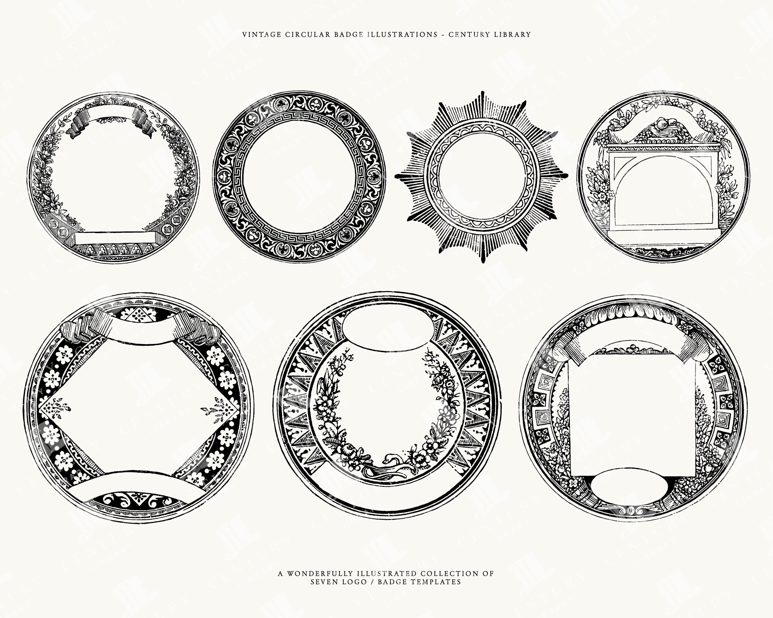 Circle Border Vector Clip Art Illustrations - Decorative Design Assets ...