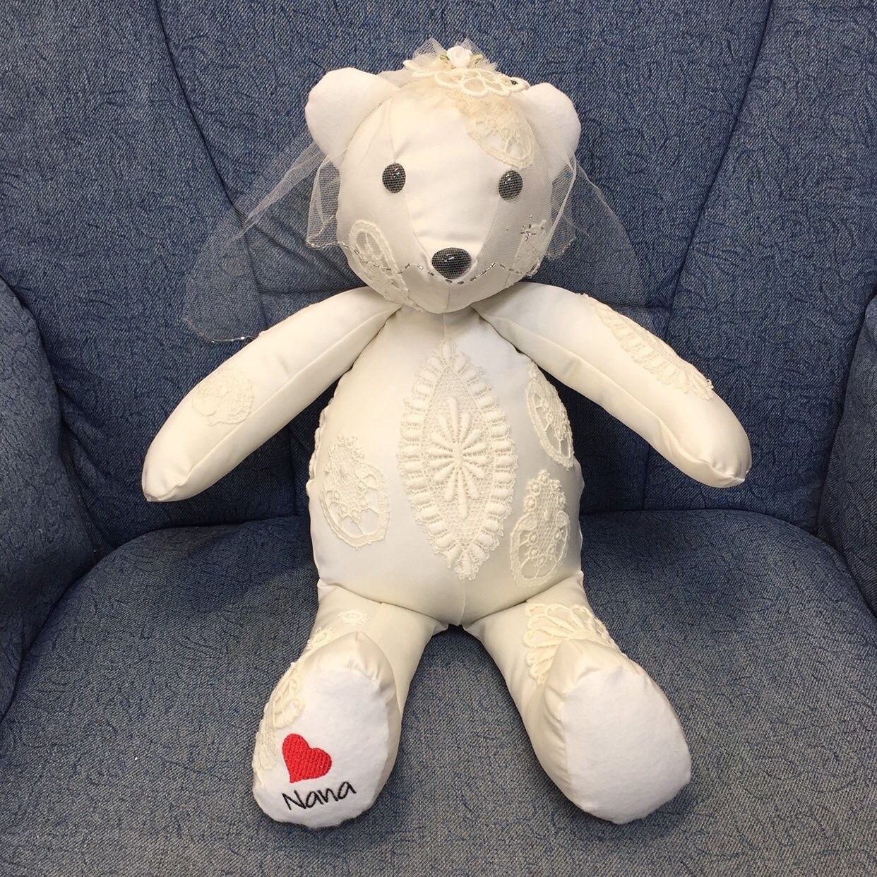 Wedding Dress Bear Memory Bear Bears Made From Wedding - Etsy
