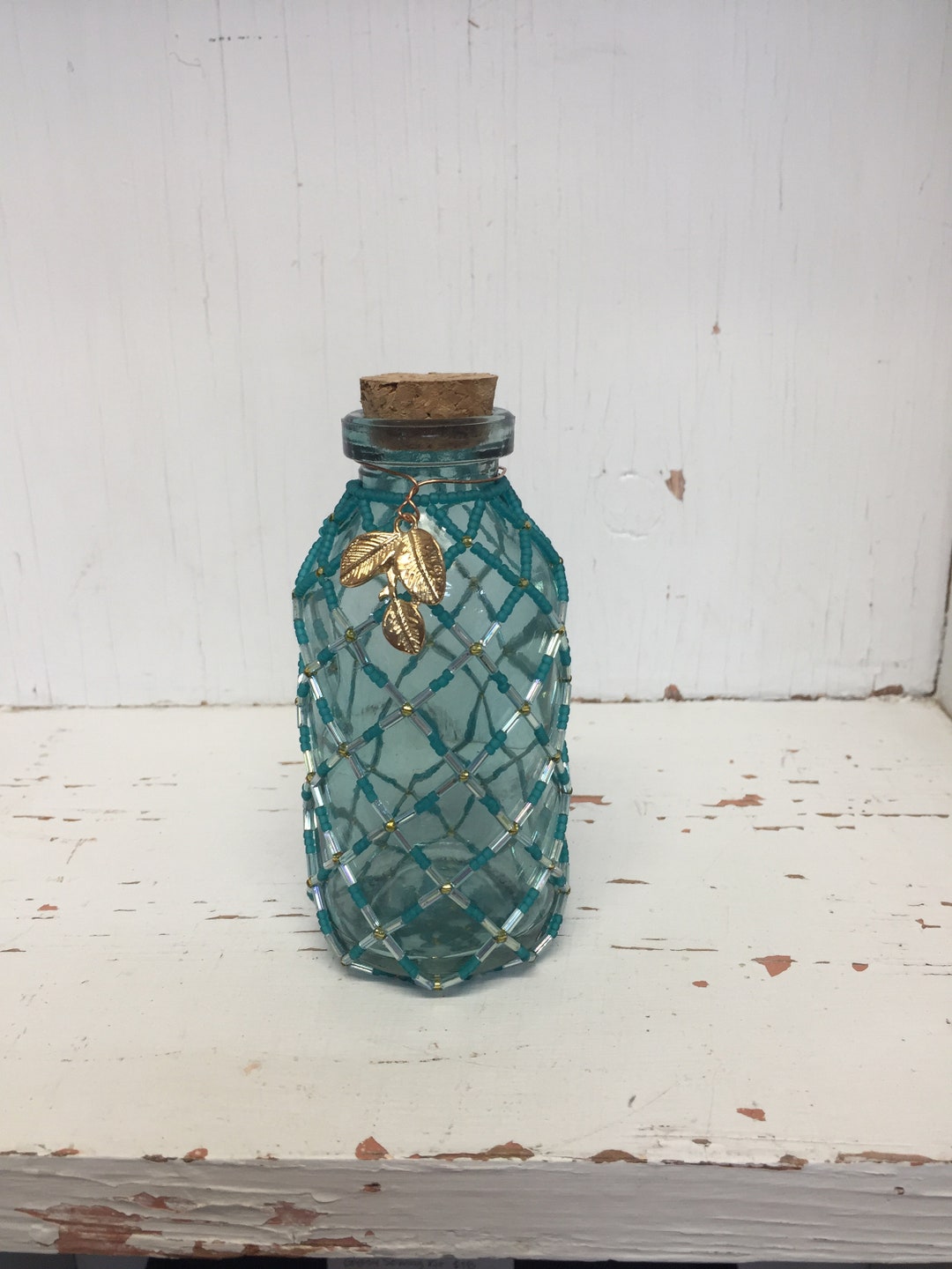 Apothecary Bottle Tear Bottle Boho Gypsy Beaded - Etsy