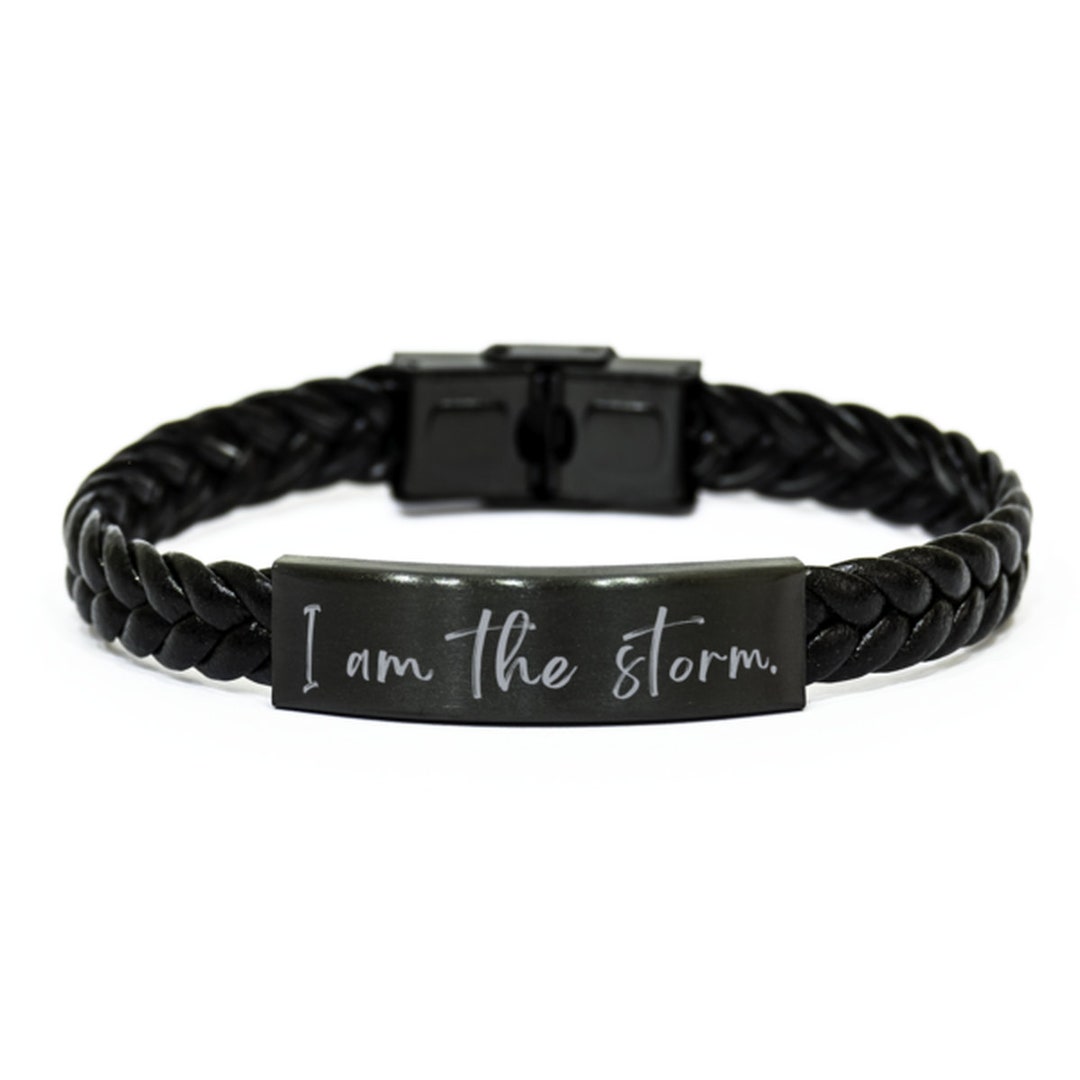 I Am the Storm, Braided Leather Bracelets for Women, Personalized ...