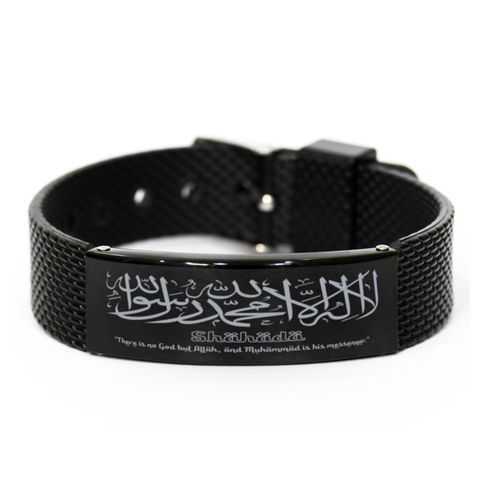 Shahada Verse,black Shark Mesh Bracelet,there is No God but Allah ...