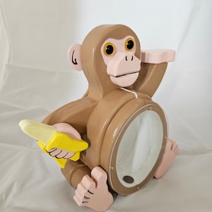 Monkey Bank Made From Solid Wood, in Brown, Pink and Yellow - Etsy