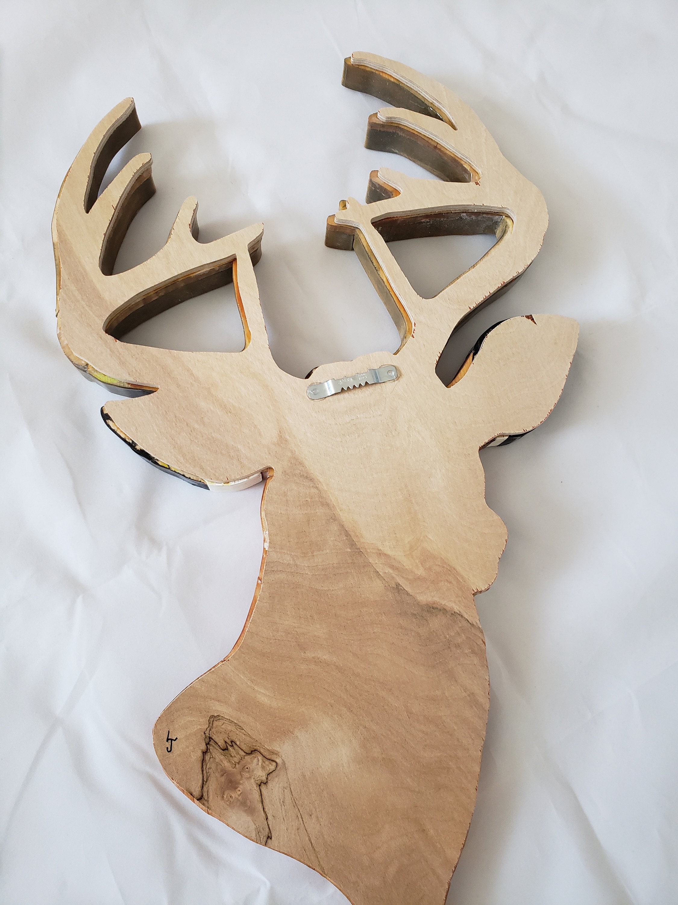 Intarsia Whitetail Buck Deer Head, Solid Pine Wall Hanging - Etsy