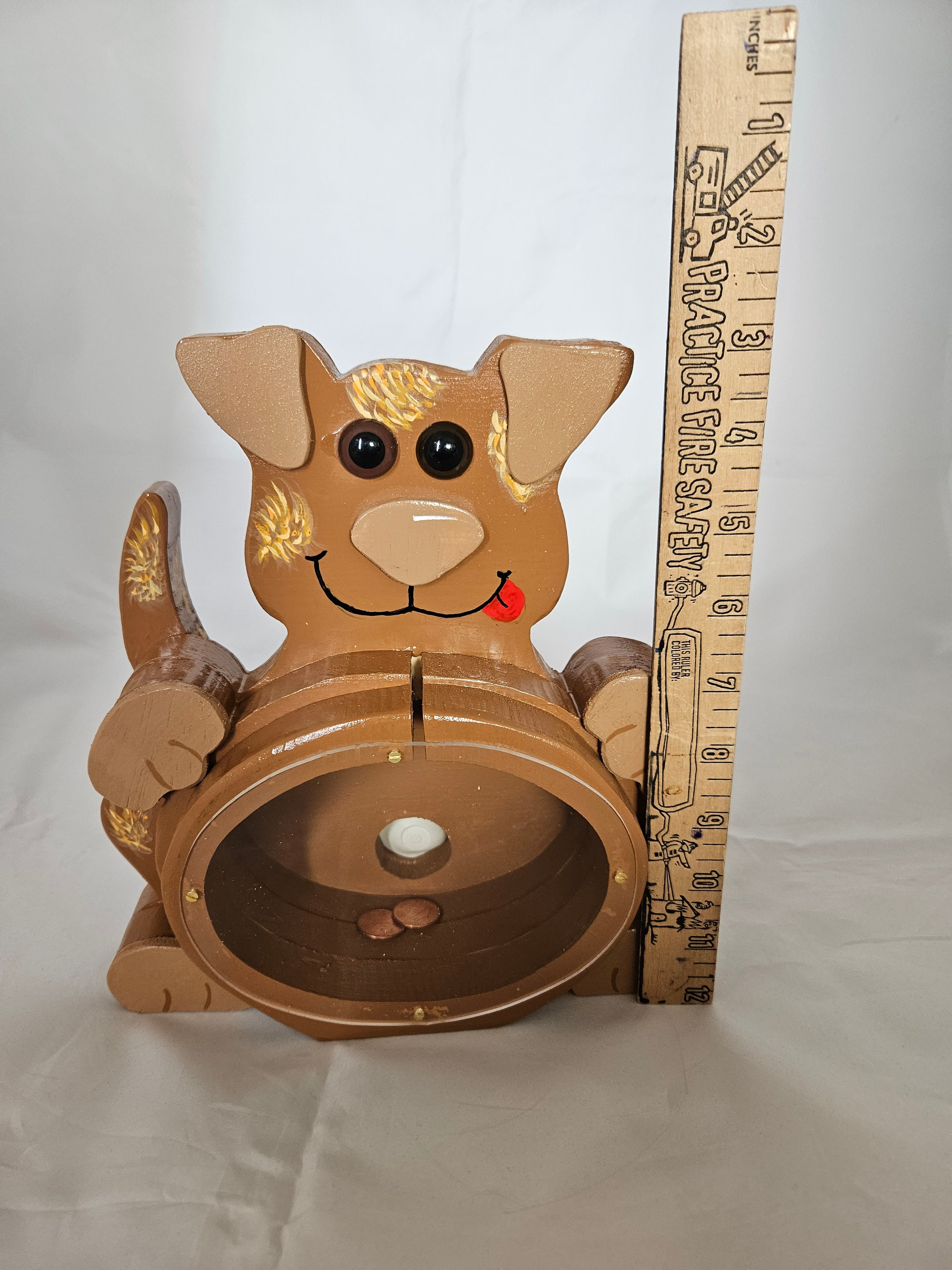 Dog Bank Made From Solid Wood in Brown With Fun High Lights. - Etsy