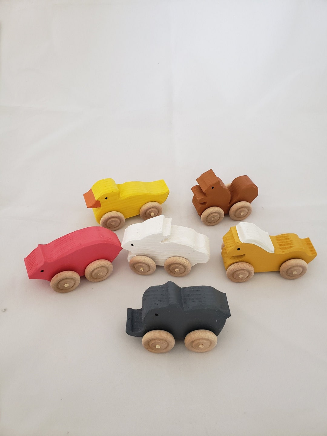 Mini Animal Cars Made From Solid Wood (six Pack) - Etsy