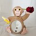 Monkey Bank Made From Solid Wood, in Brown, Pink and Yellow - Etsy