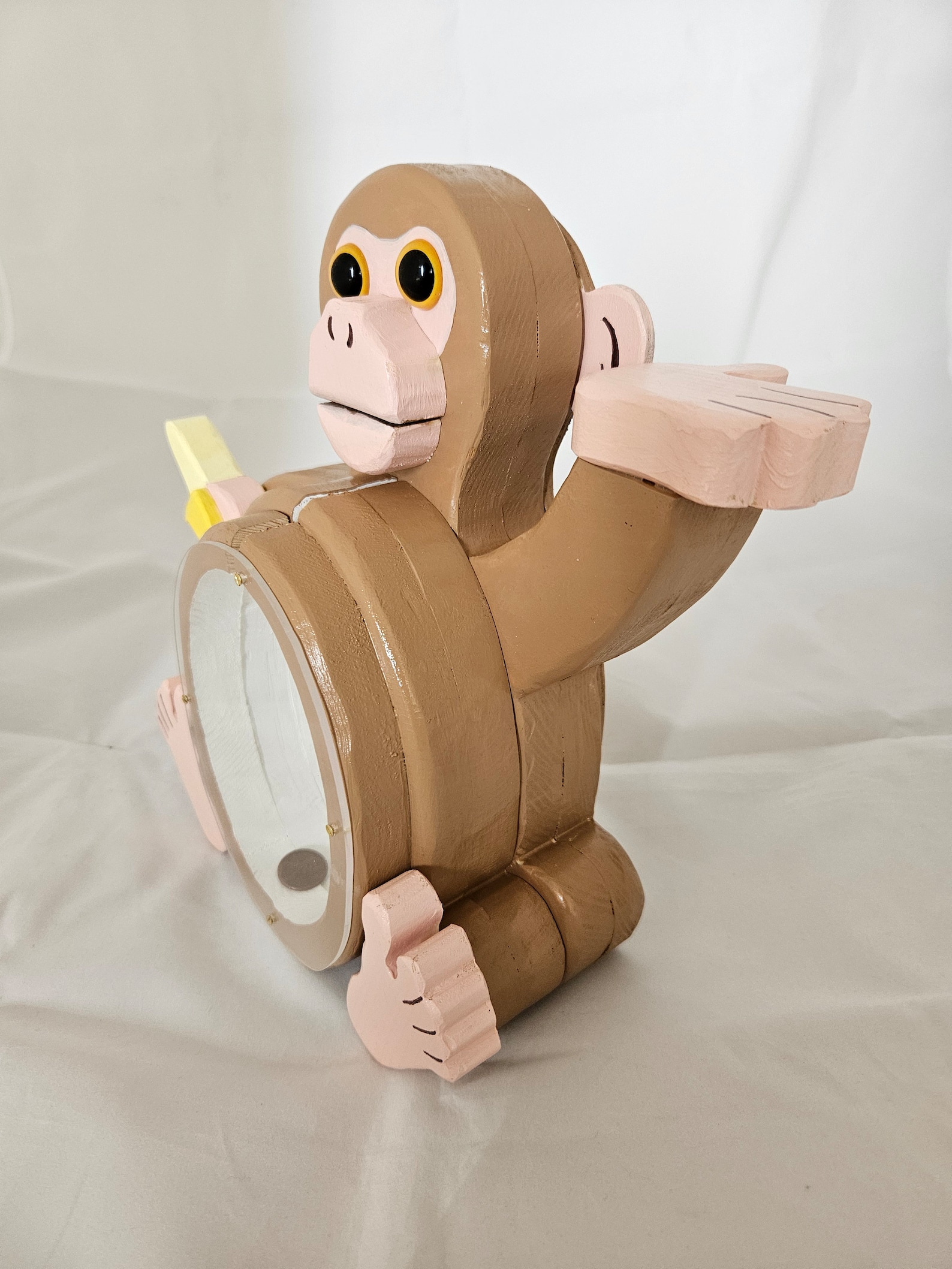 Monkey Bank Made From Solid Wood, in Brown, Pink and Yellow - Etsy