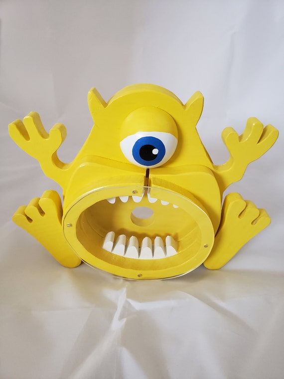 One eyed alien monster bank in bright yellow made from solid | Etsy