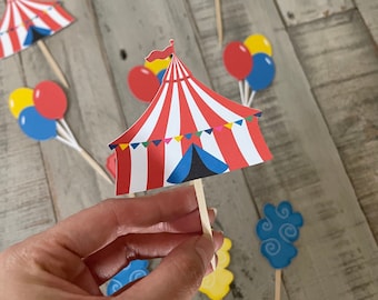 Carnival Party Cupcake Toppers/circus Party Cupcake Toppers/circus ...