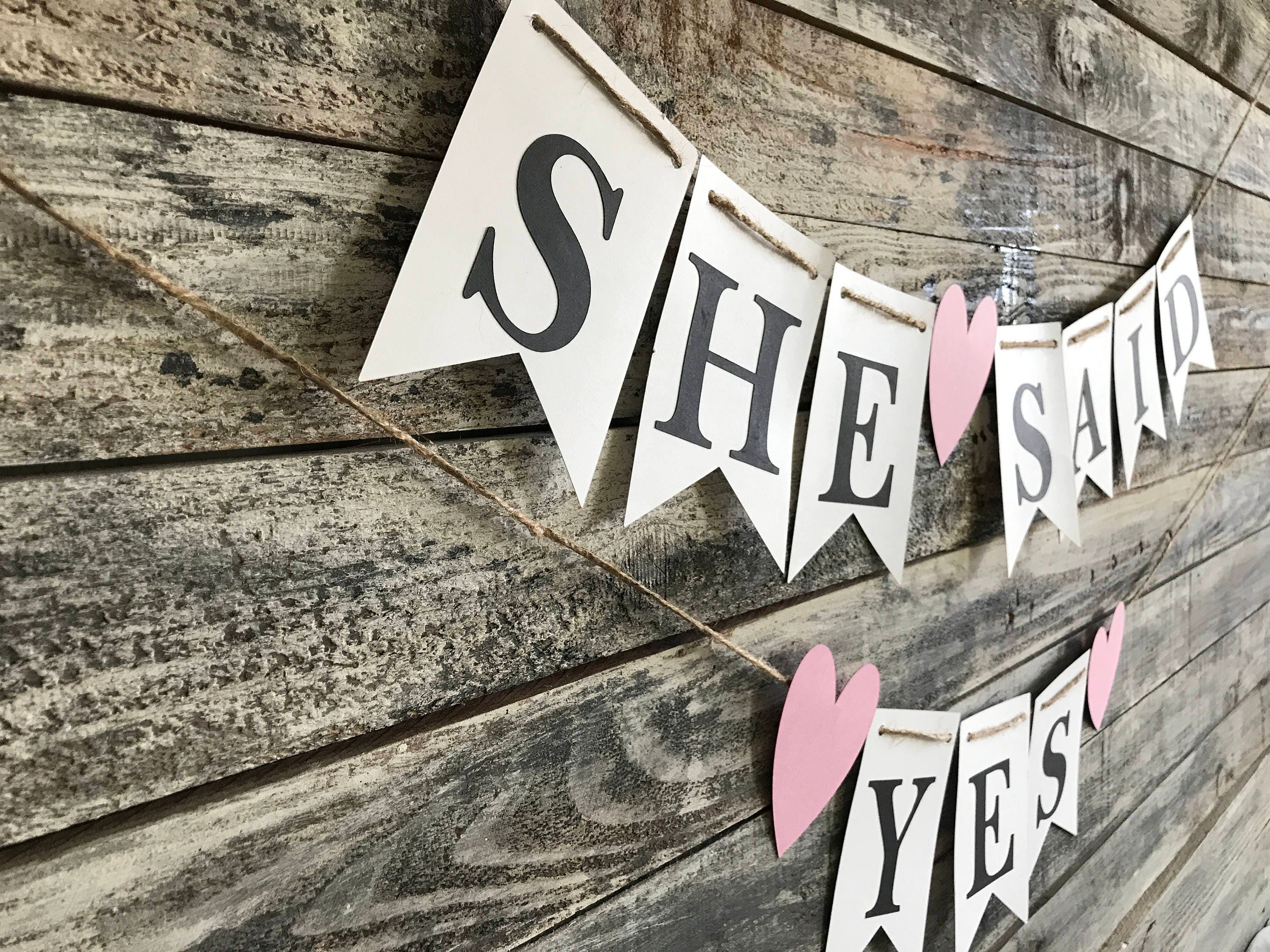 She Said Yes Banner Engagement Party Banner Bridal Shower - Etsy