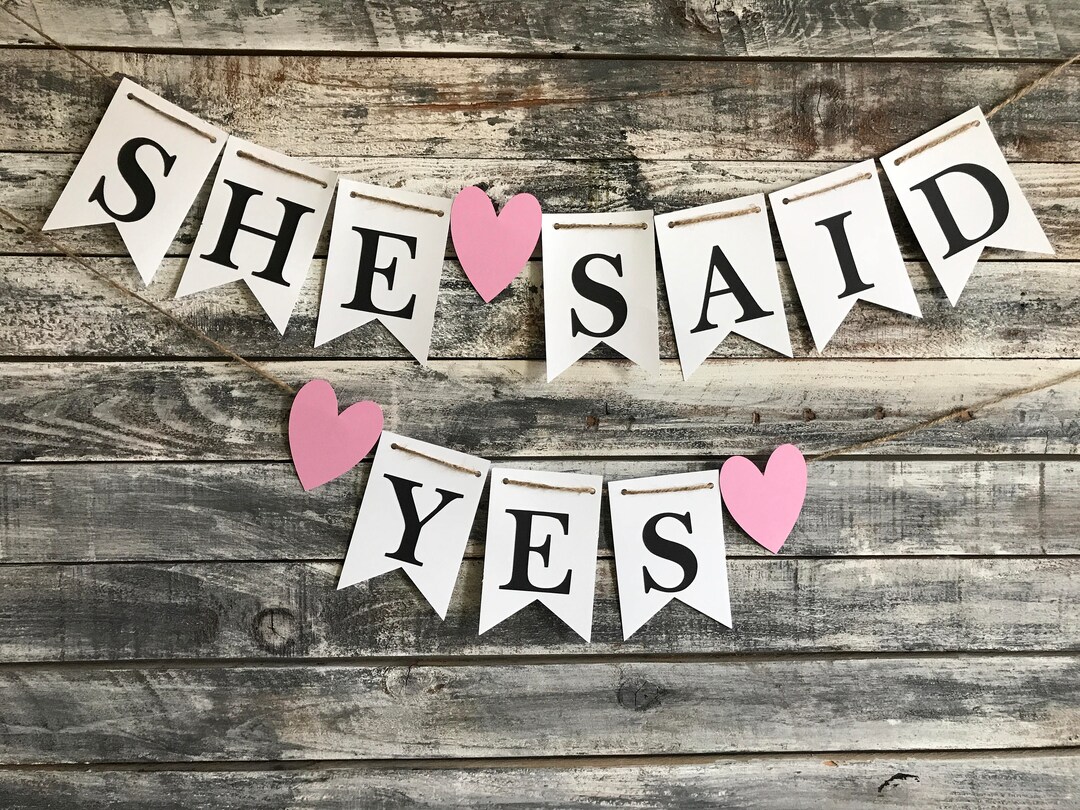 She Said Yes Banner, Engagement Party Banner, Bridal Shower Banner ...