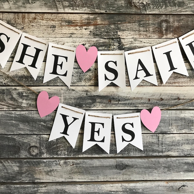 She Said Yes Banner - Etsy