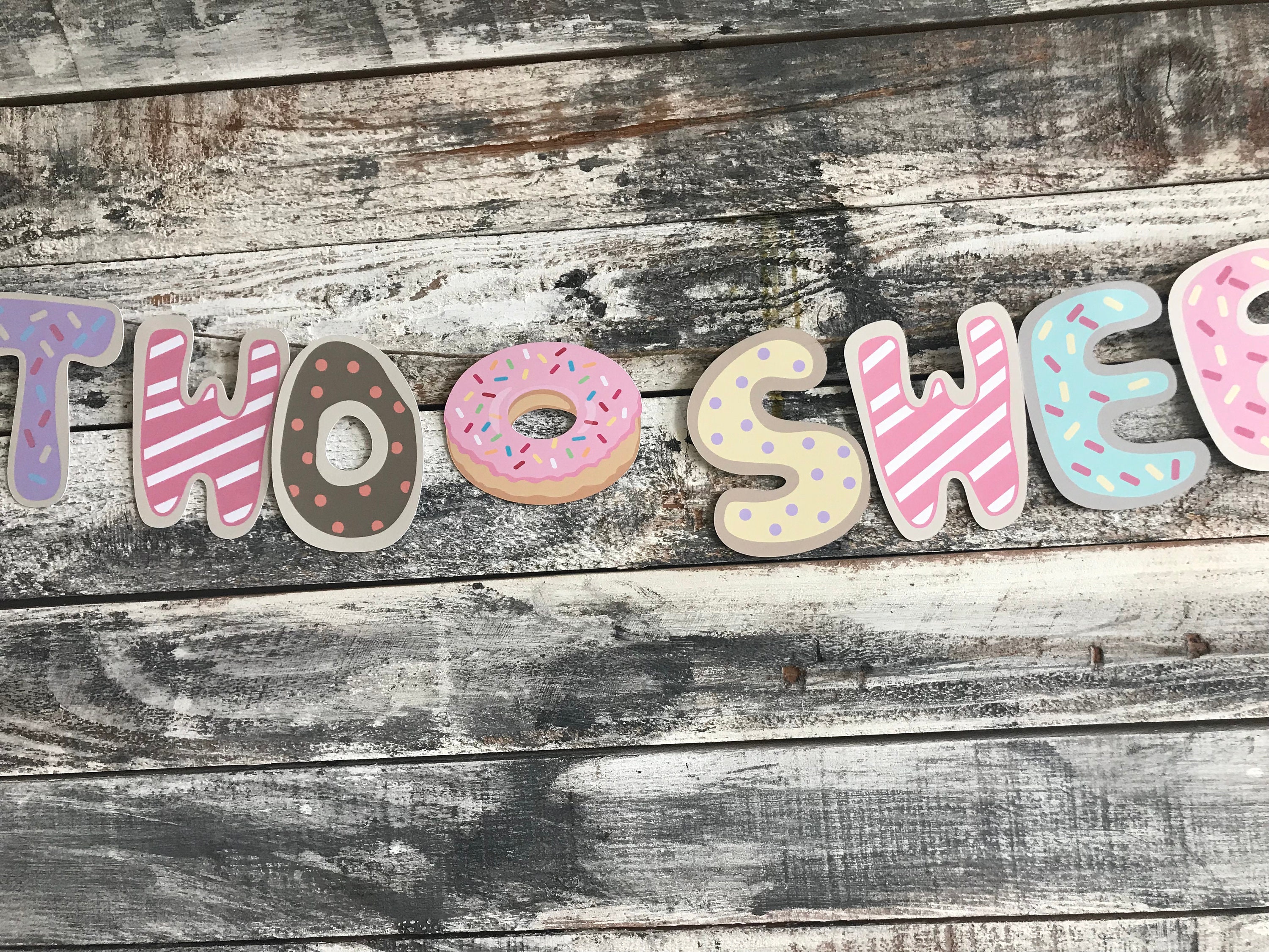 Two Sweet Donut Banner: Second Birthday Party Decor - Etsy