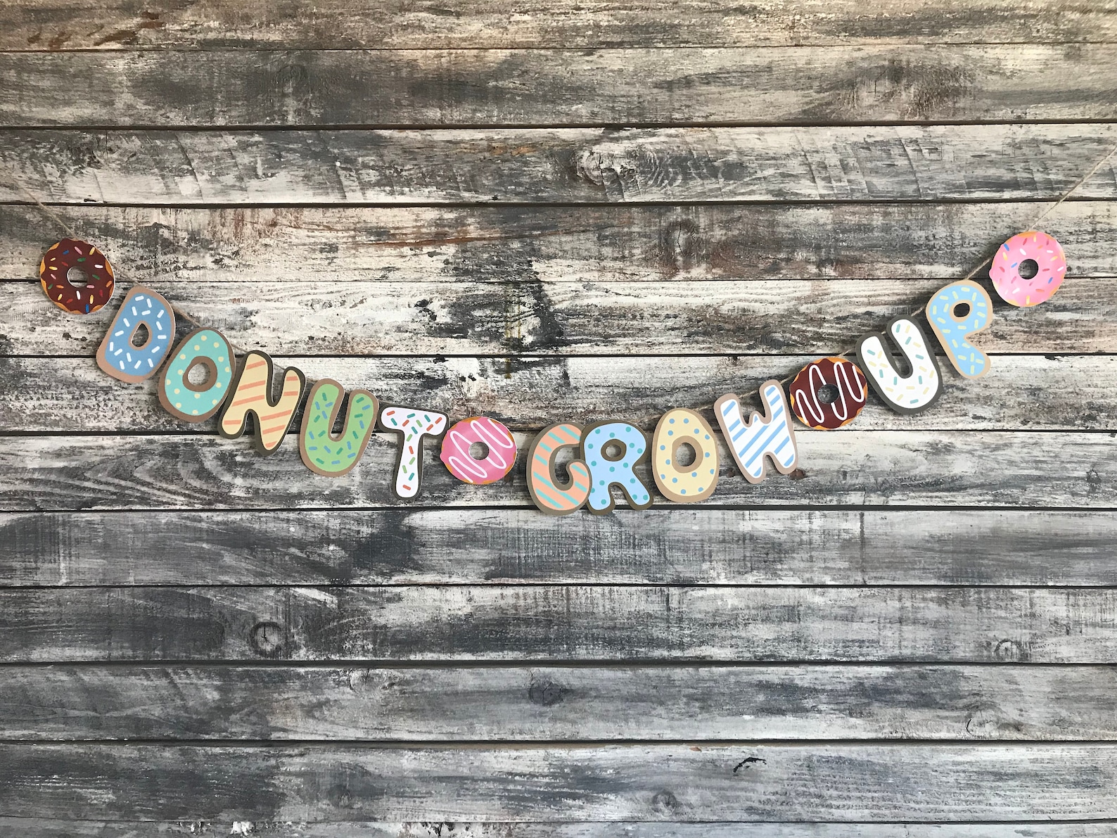 Donut Grow up Banner Boy Donut Banner Donut Party - Etsy