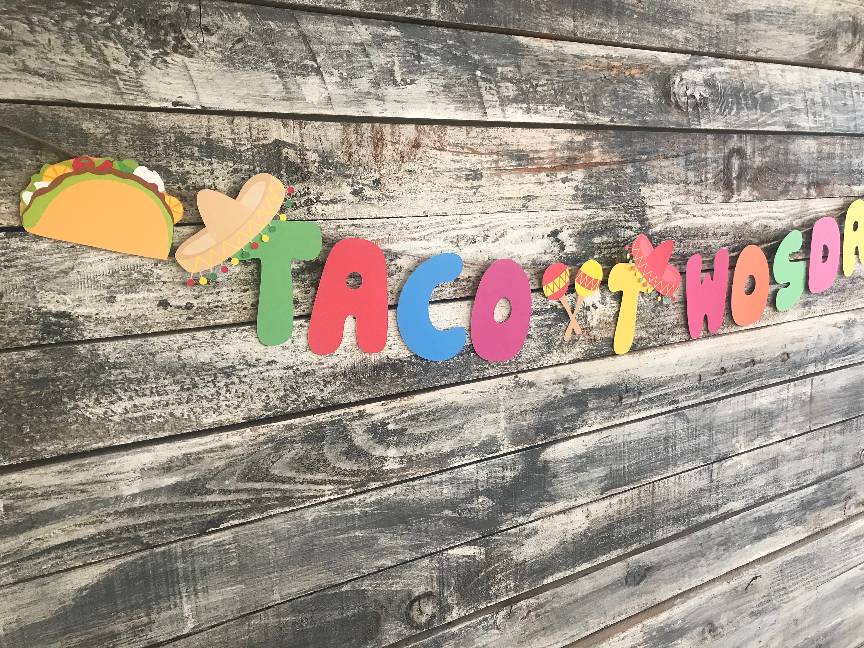 Taco Twosday Banner Taco Twosday Party Mexican Party Second - Etsy