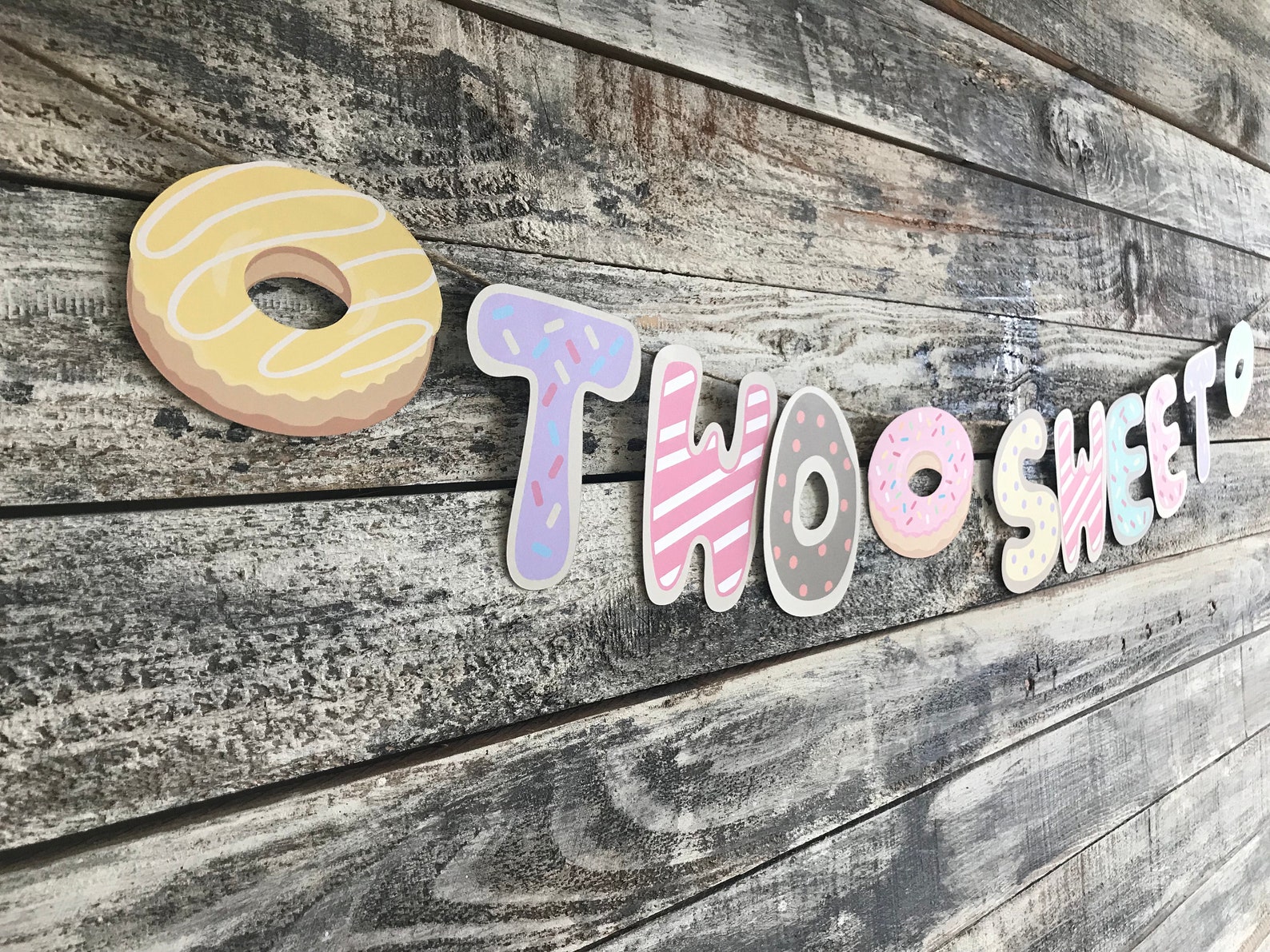 Two Sweet Donut Banner: Second Birthday Party Decor - Etsy