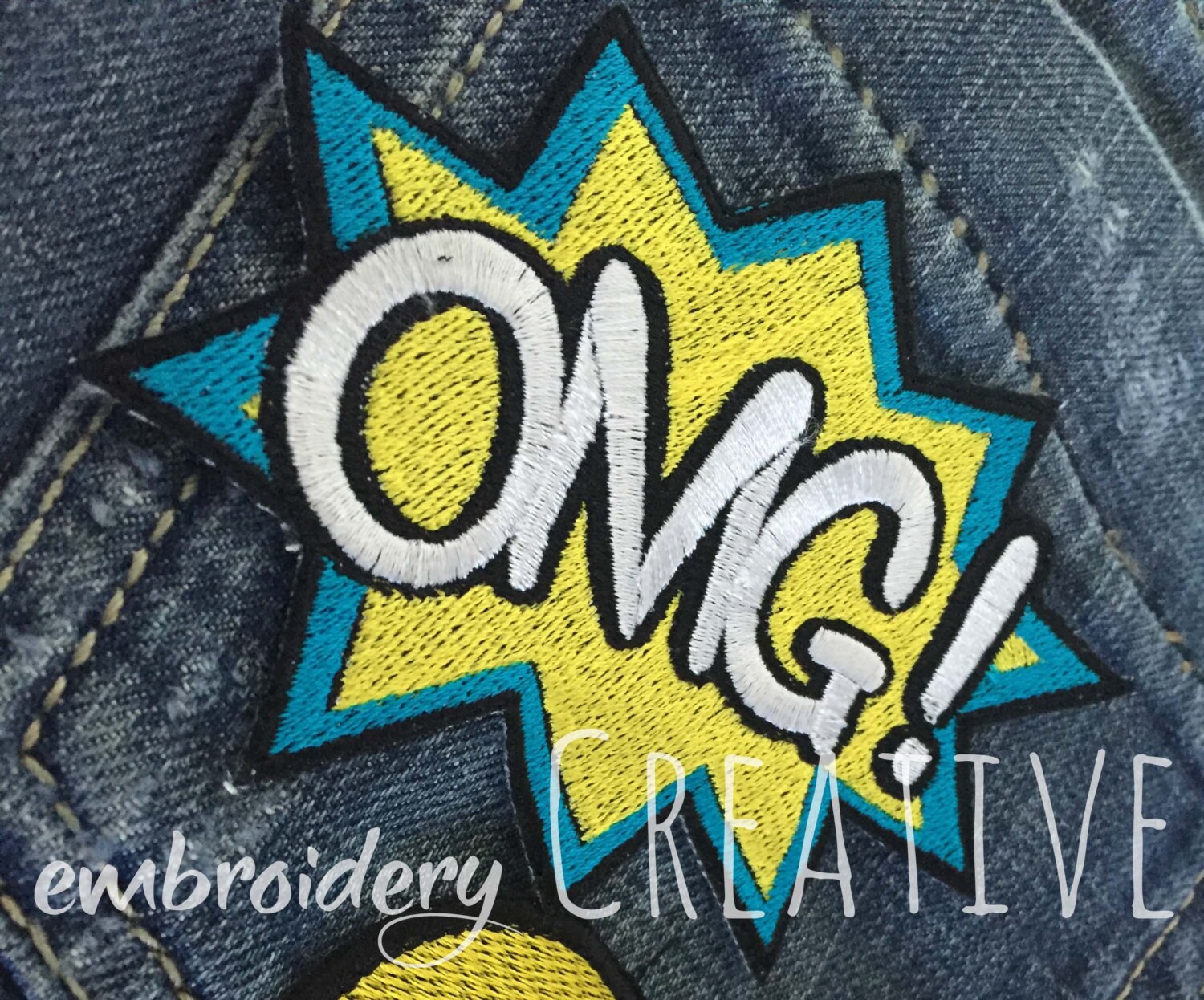 Comic OMG Machine Embroidery Design for Patch - Etsy