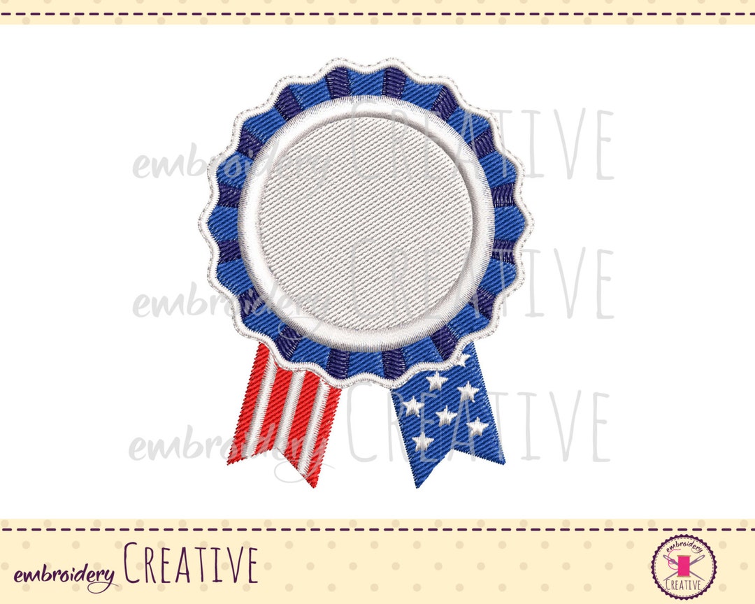 Award Ribbon Embroidery Design - Etsy