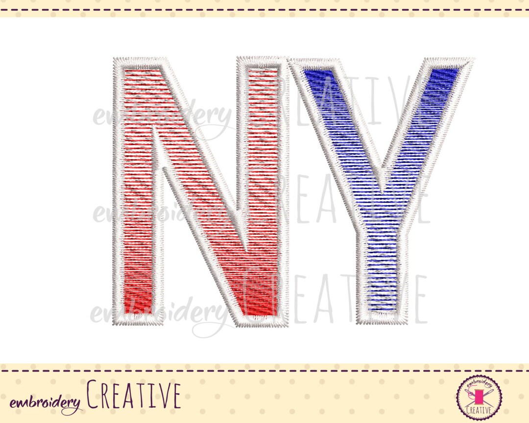 NY Embroidery Design for Patch - Etsy