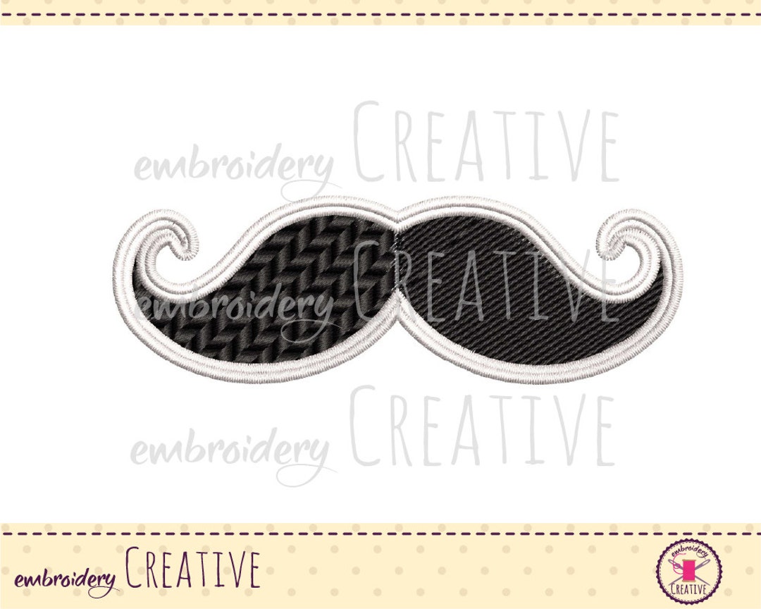 Mustache Embroidery Design for Patch - Etsy