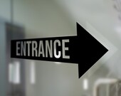 Entrance Arrow Decal Entrance Direction Sticker Pointing - Etsy