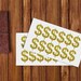 24 Dollar Sign Glitter Stickers, Cash Stickers, Gold Envelope Seal ...