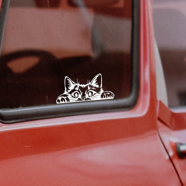 Cat Car Decal - Etsy