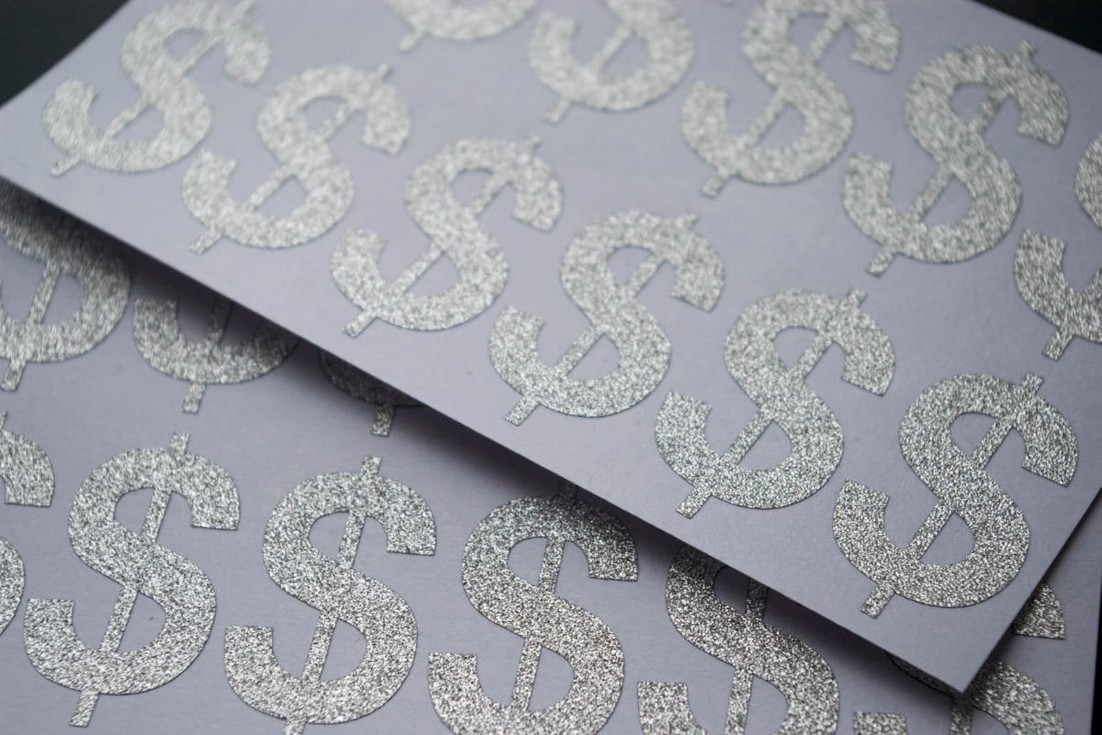 24 Dollar Sign Glitter Stickers, Cash Stickers, Gold Envelope Seal ...