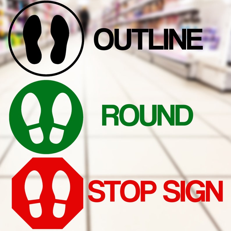 Social Distancing Sign Vinyl Sticker, Line-up Queue Spacing Sign, Keep ...