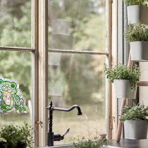 Frog Suncatcher, Cute Frog Window Decal, Window Cling Rainbow Maker ...