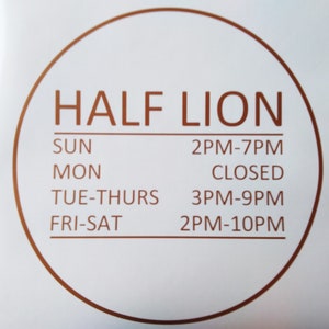 Open Hours Sign. Store Hours, Modern Business Vinyl, Window Decal ...