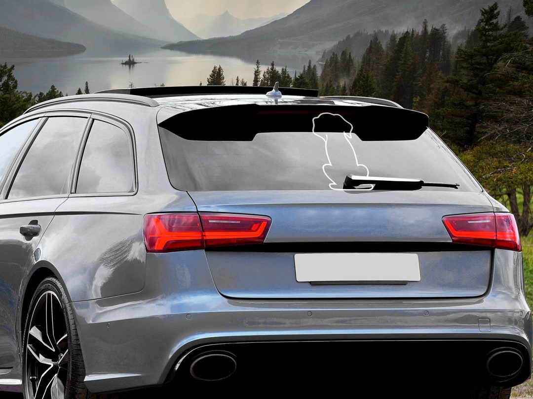 Car Windshield Wiper Decal Wagging Dog Tail, Dog Rear Window Decal ...