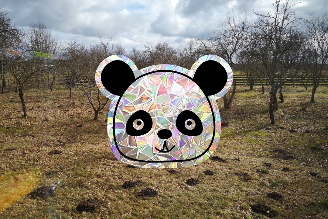 Cute Panda Window Cling, Panda Face Window Decal, Rainbow Maker ...