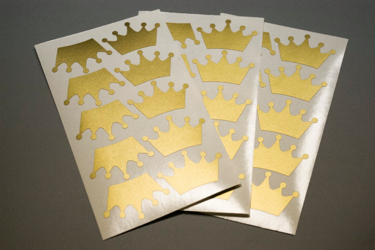 30 Crown Stickers, Envelope Stickers, Birthday Envelope Seals, Gift ...