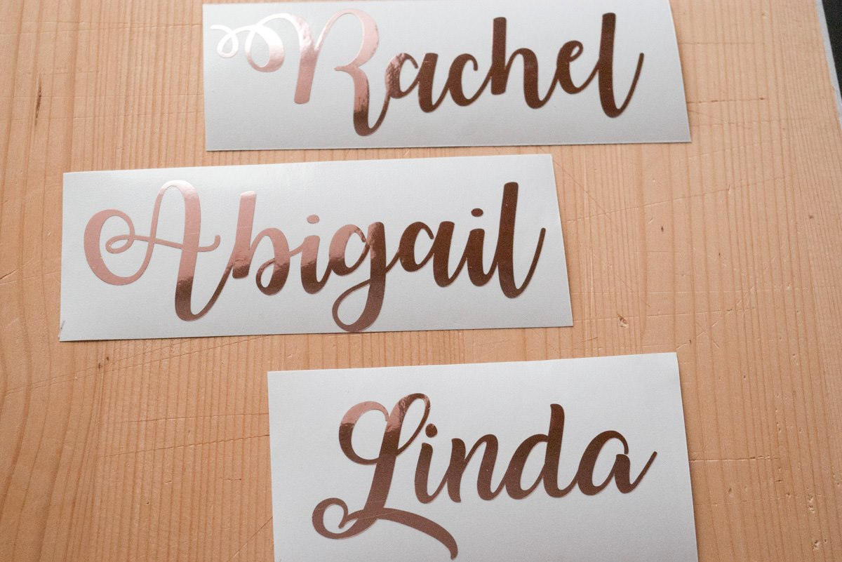 Rose Gold Name Decal Gold Foil Custom Name Rose Gold Script - Etsy ...