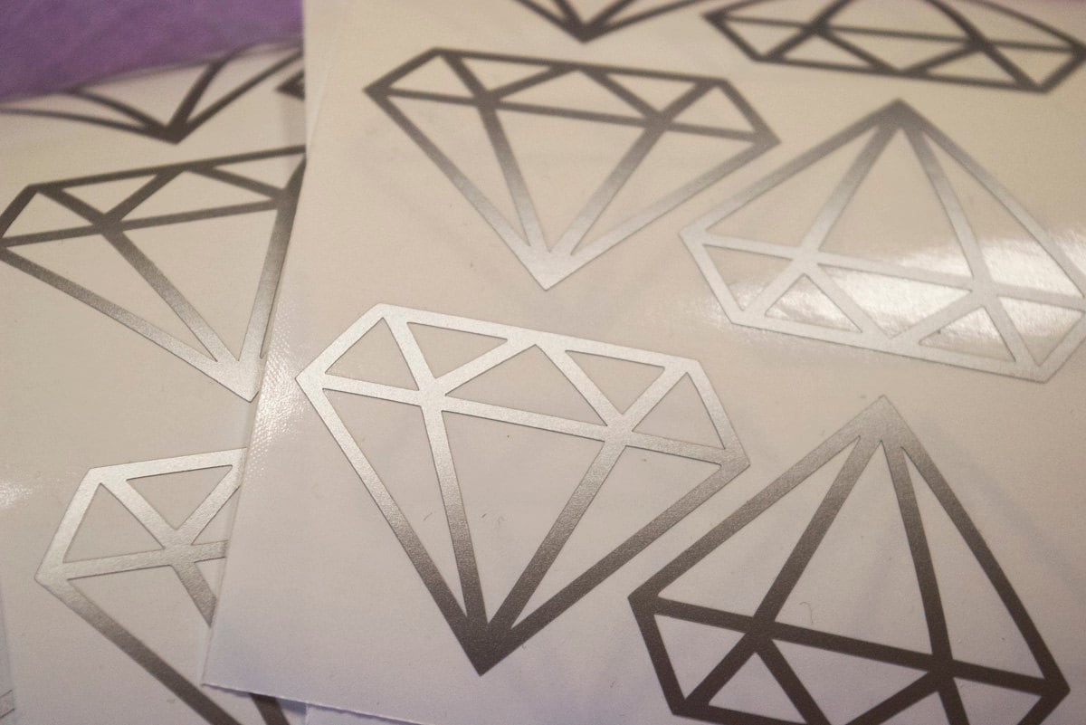 12 Gold Diamond Sticker, Diamond Sticker, Bachelorette Party Envelope ...