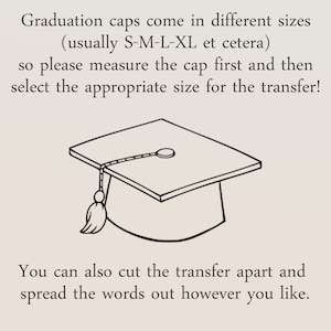 Custom Graduation Cap Transfer, Personalized Graduation Cap, Graduation ...