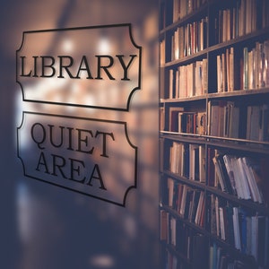 Custom Library Sign / Reading Hall Sign, Vinyl Decal for Organizing ...