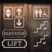 Elevator Vinyl Sign, Informative Sticker, Lift Decal, Staircase Sticker ...