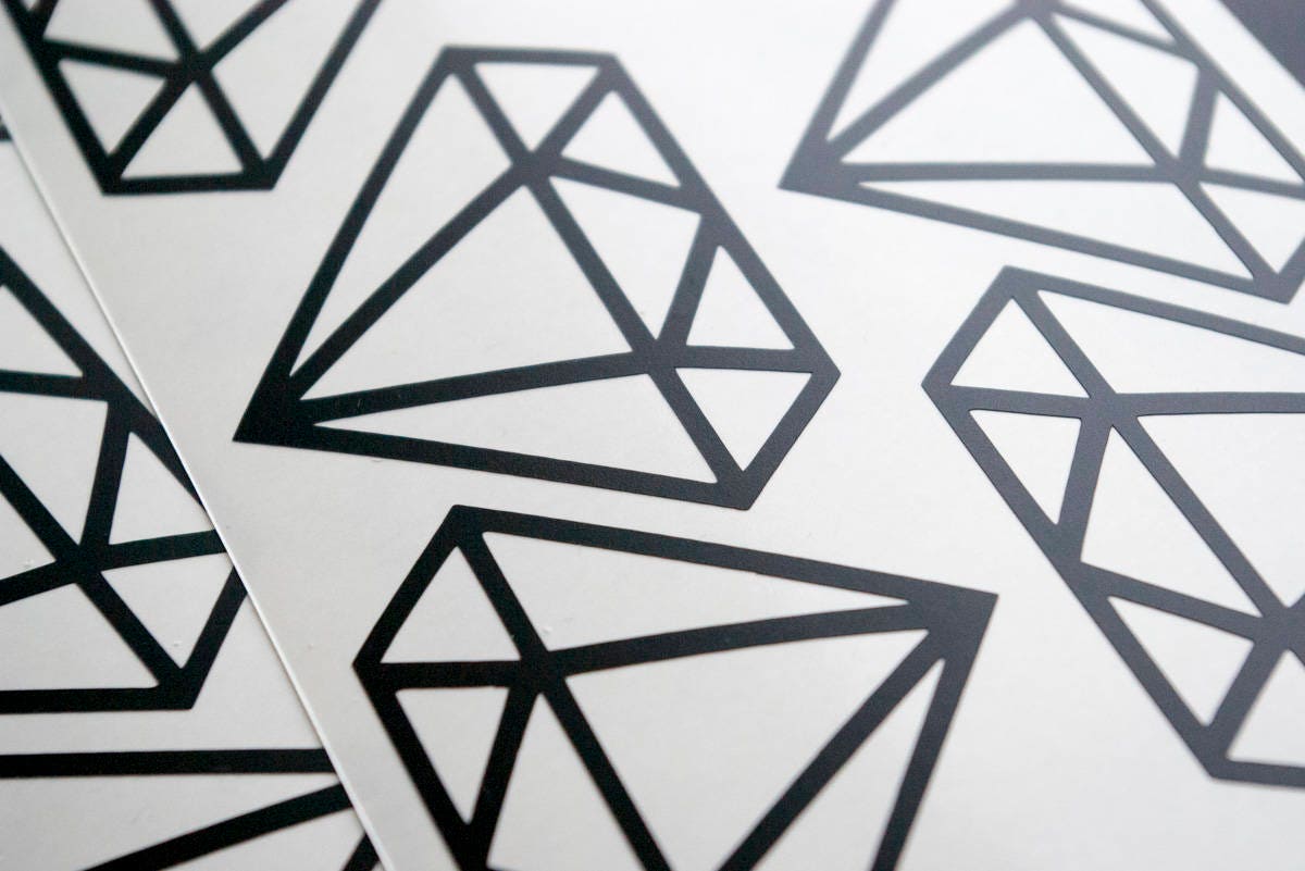 12 Gold Diamond Sticker Diamond Sticker Bachelorette Party | Etsy