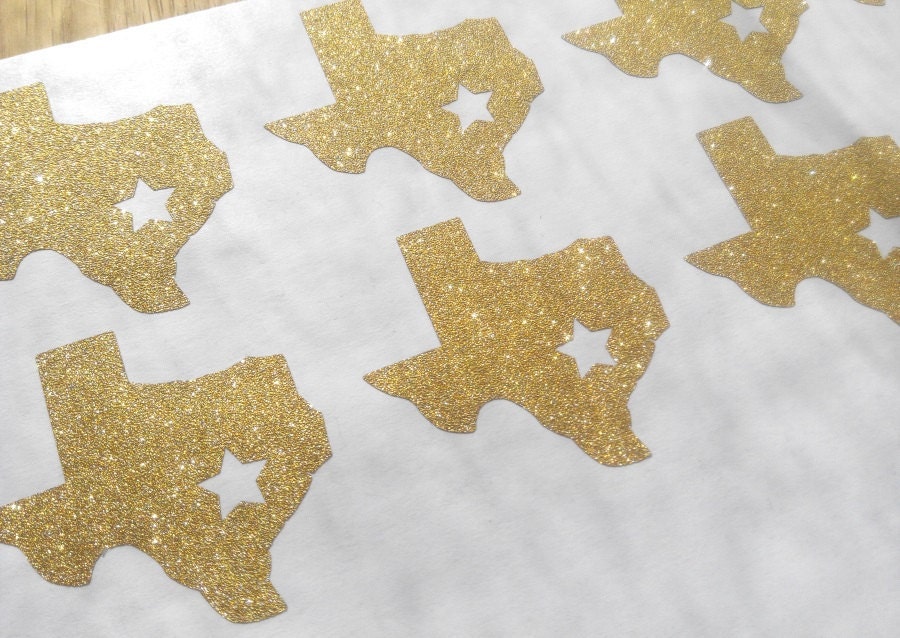 20 Texas State Shape Stickers Glitter Wedding Decor Texas - Etsy