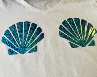 Iron on Mermaid Bra DIY Ariel Bra Tank Top Mermaid Glitter | Etsy