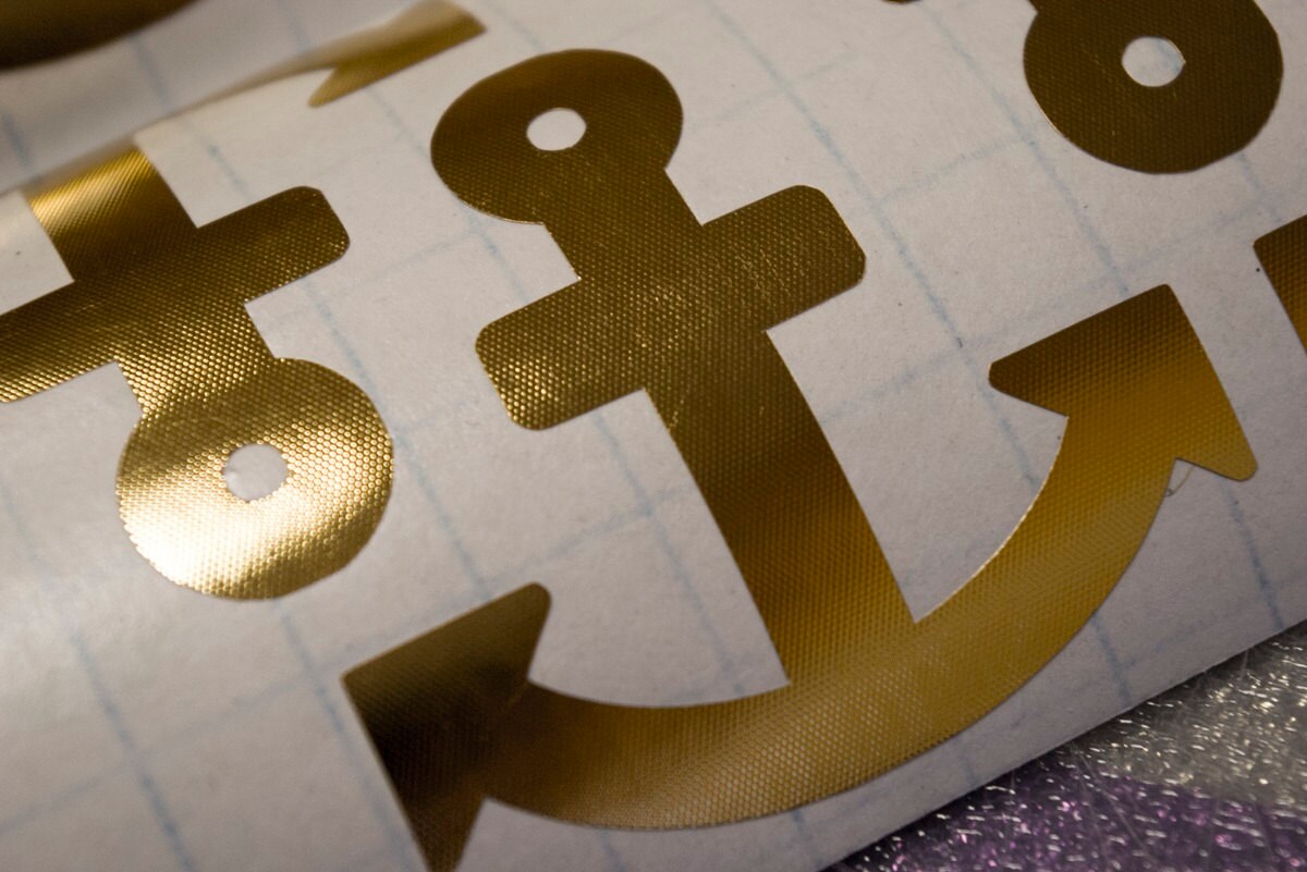 30 Gold anchor stickers Vinyl Stickers envelope seals Vinyl | Etsy