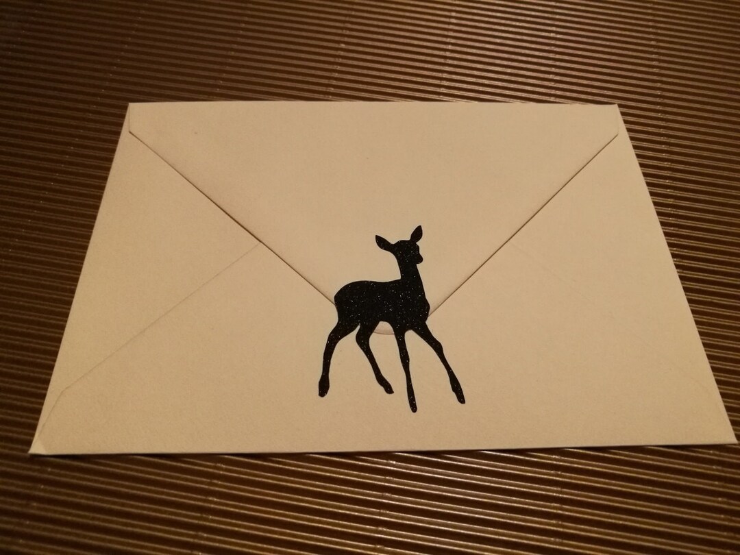 20 Black Glitter Doe Stickers Black Envelope Seals Black - Etsy
