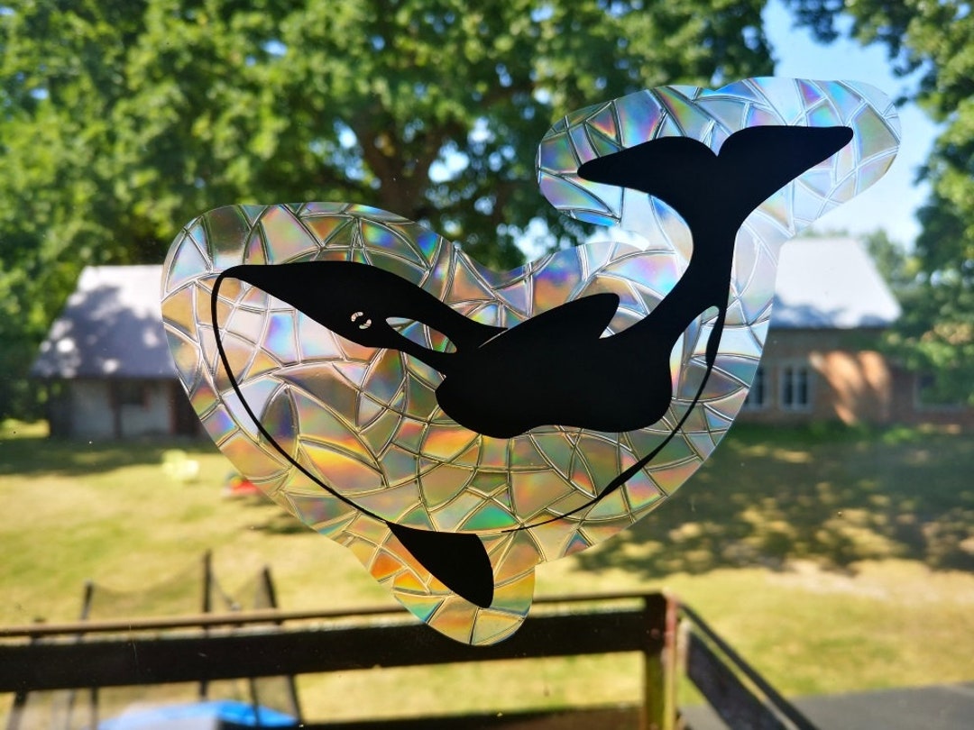 Orca Window Cling, Orca Killer Whale Window Decal, Rainbow Maker ...