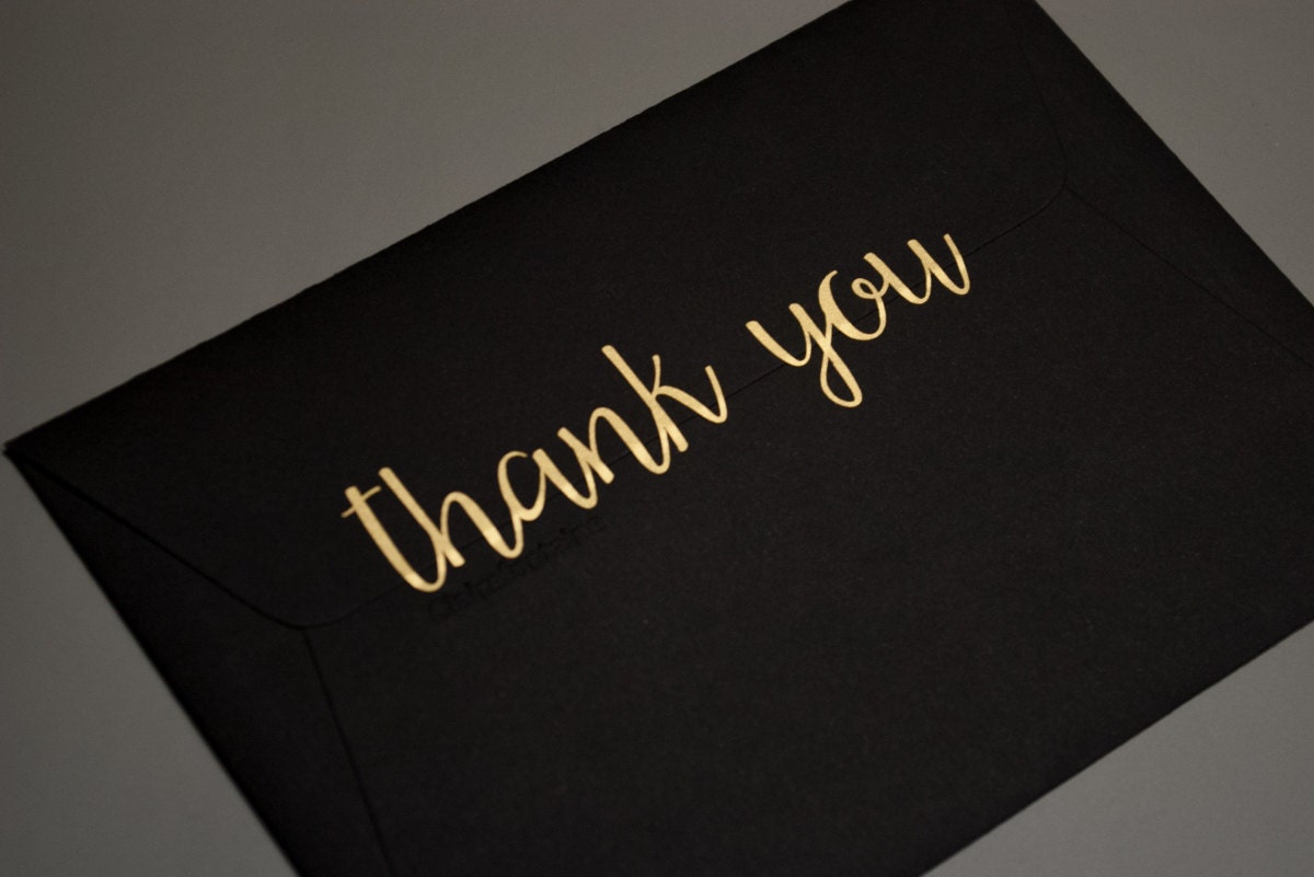 Set of 10 Thank You Stickers Gold Metallic Thank You Labels - Etsy