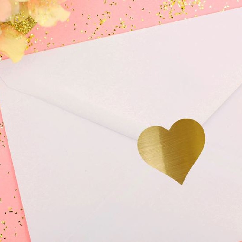 Gold Heart Stickers - Etsy