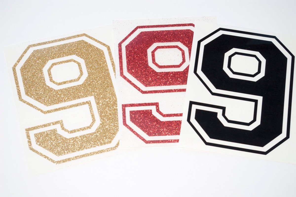 Iron on Varsity Number, Glitter Iron on Vinyl, Shirt Design, Diy Heat ...